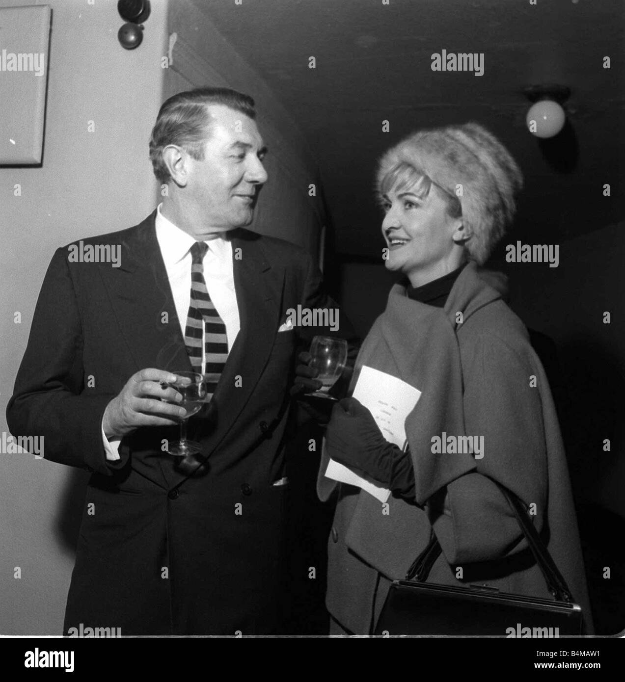 Sir Michael Redgrave actor Jan 1963 with Sheila Hancock actress at a ...