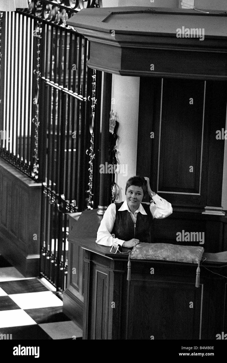 Judi Dench actress July 1968 in the pulpit of St Mary le Bow church ...