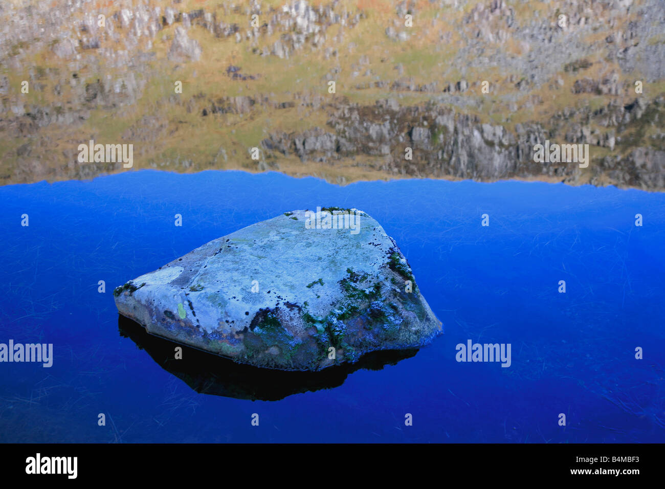 Snowdonia National Park Rock Reflection in Llyn Teryn Gwynedd North ...