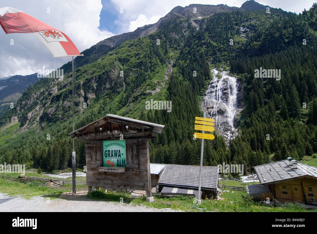Grawa Waterfall in Stubaital Valley Tyrol Austria Stock Photo - Alamy