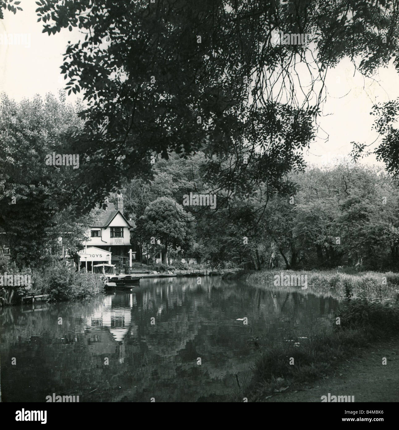 River Wey at Guildford Surrey Countryside River Scene Building ...