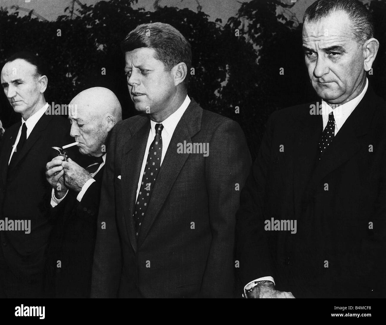 President John F Kennedy with L R Mike Mansfield Sam Rayburn and Lyndon ...