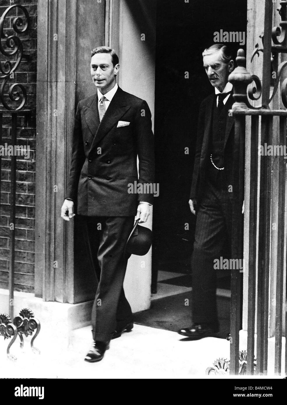 King George VI and Neville Chamberlain Prime Minister at Number 10 ...