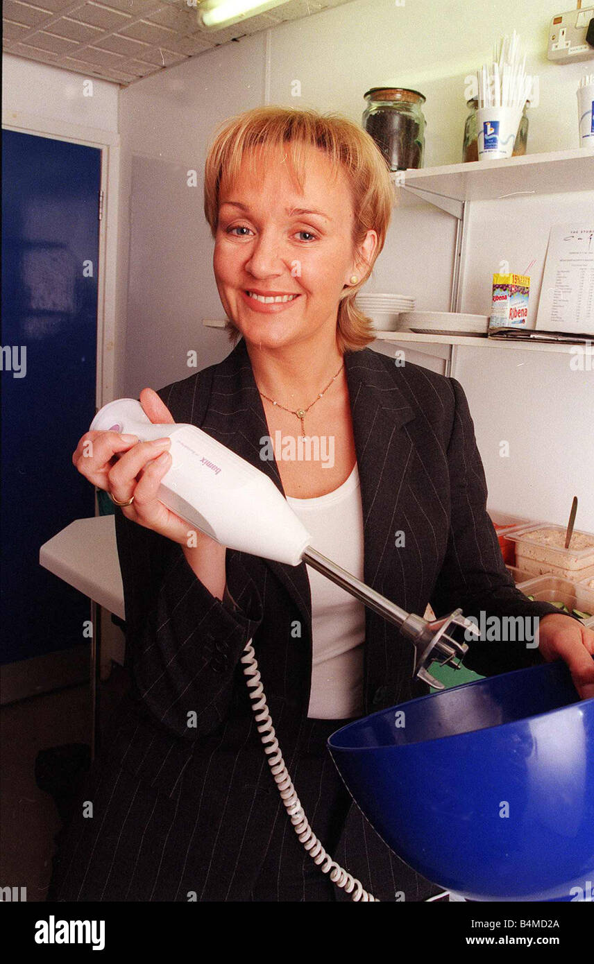 Amanda Reddington actress March 1998 is pictured holding a Bamix swiss ...