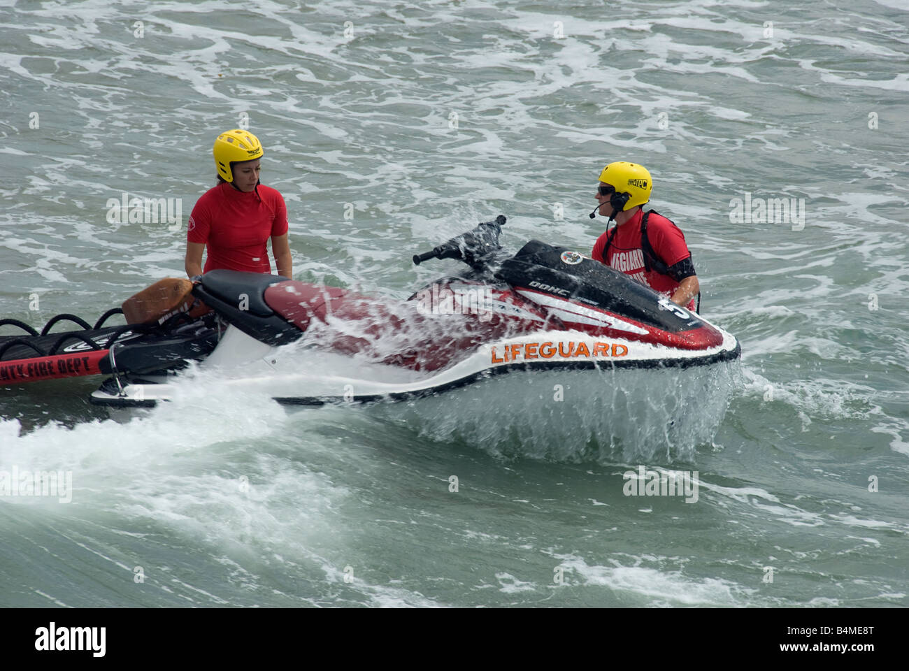 Santa Monica Beach CA Lifeguard water rescue Wave runner, Jet Ski ...