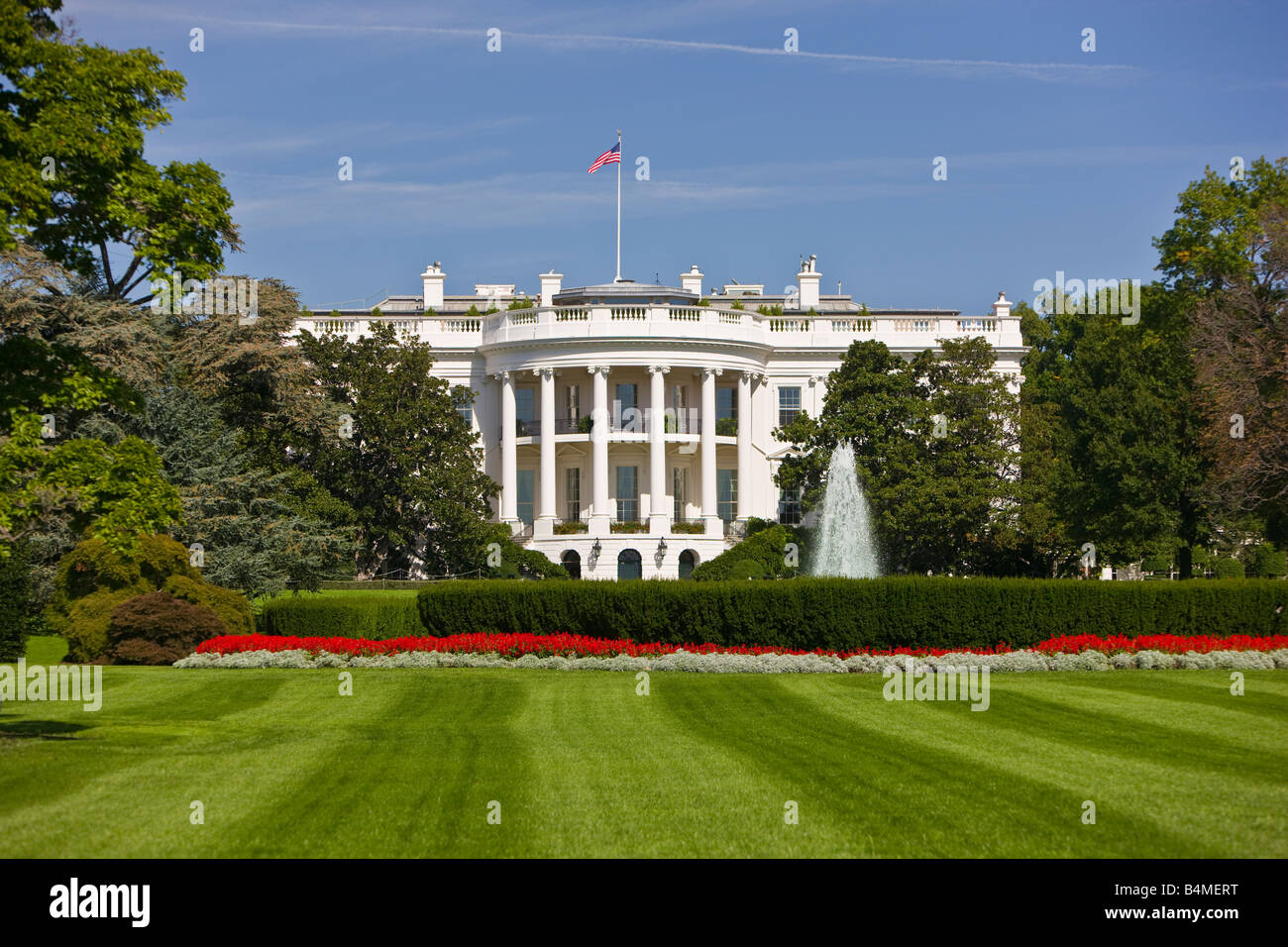 WASHINGTON DC USA The White House south portico and south lawn Stock ...