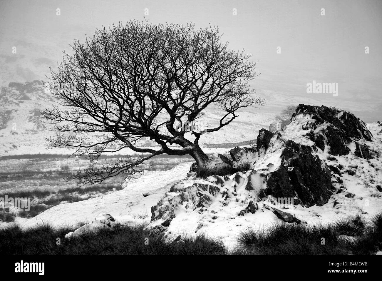 Welsh mountain landscapes Black and White Stock Photos & Images - Alamy