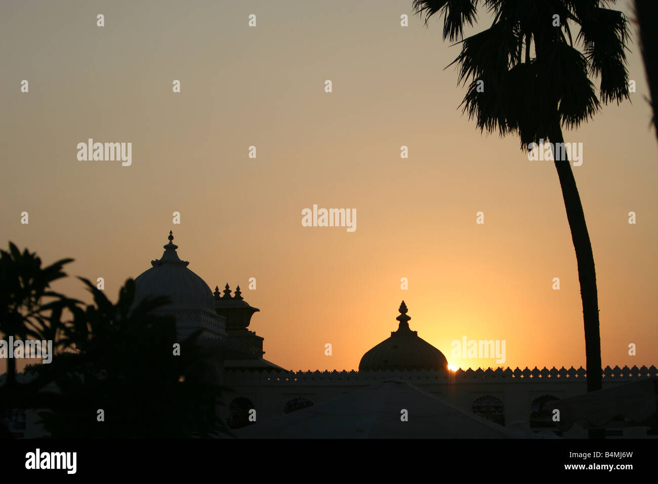 India a Buddhist temple at sunset Stock Photo - Alamy