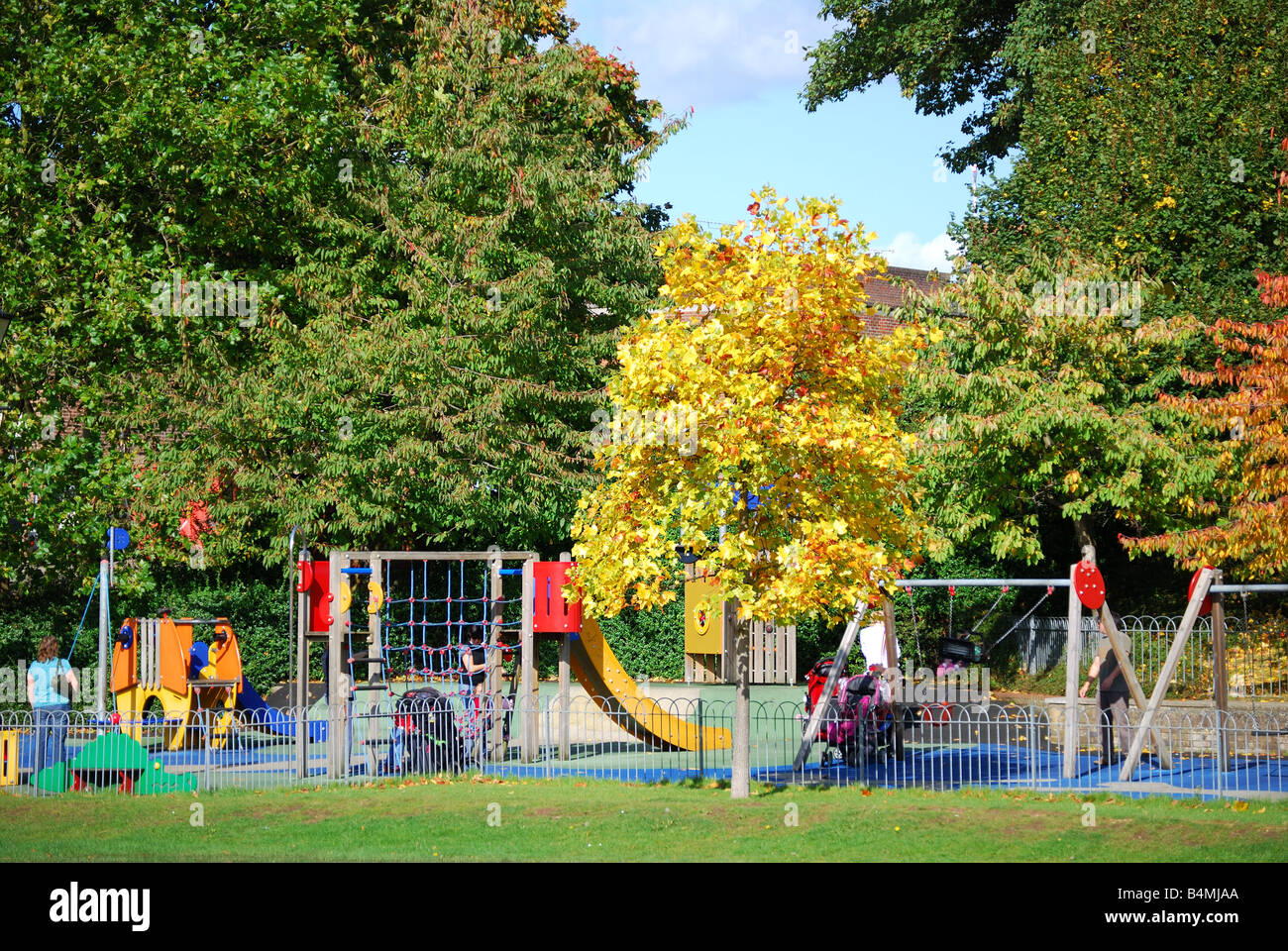 Children’s play area, Bachelors Acre, Windsor, Berkshire, England ...