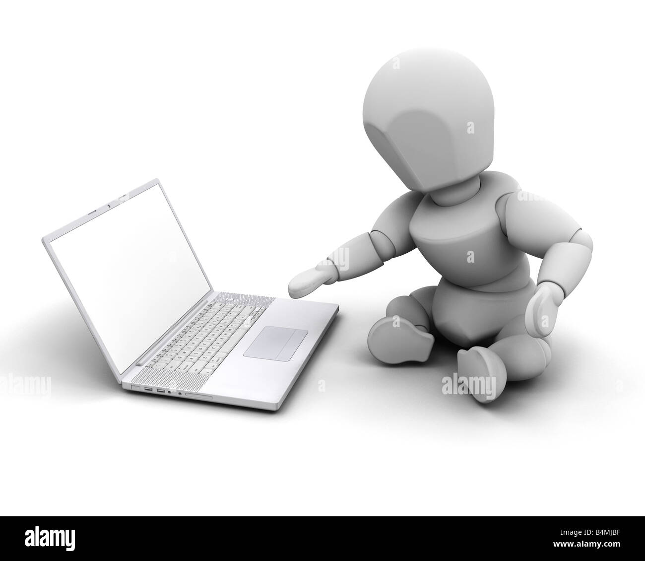 Working at the computer Cut Out Stock Images & Pictures - Alamy