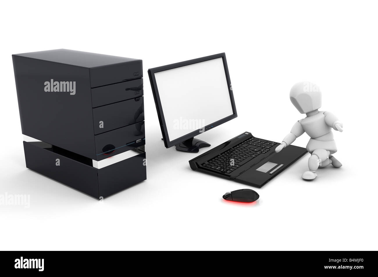 Using the computer Cut Out Stock Images & Pictures - Alamy