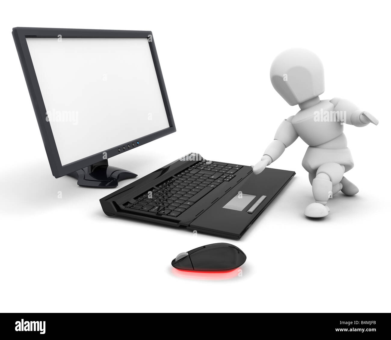 3D render of someone using a computer Stock Photo - Alamy