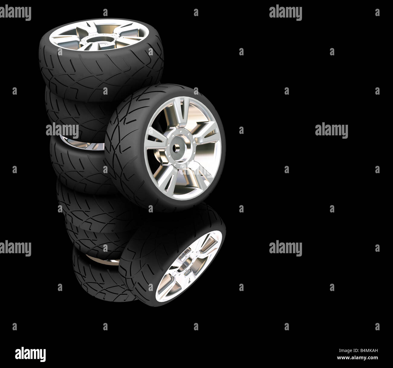 3D render of car tyres Stock Photo - Alamy