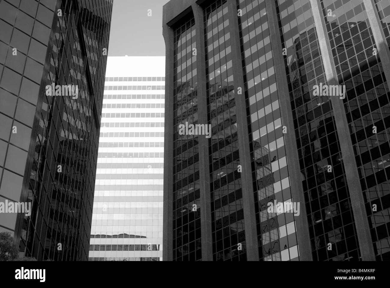 Black and white image of tall skyscrapers Stock Photo - Alamy