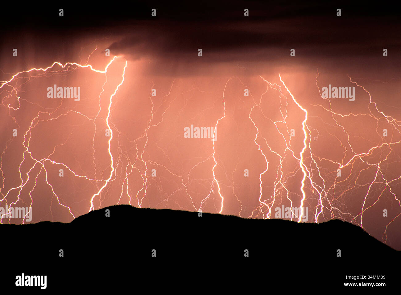 Lightning striking the Ajo Mountains Organ Pipe Cactus National ...