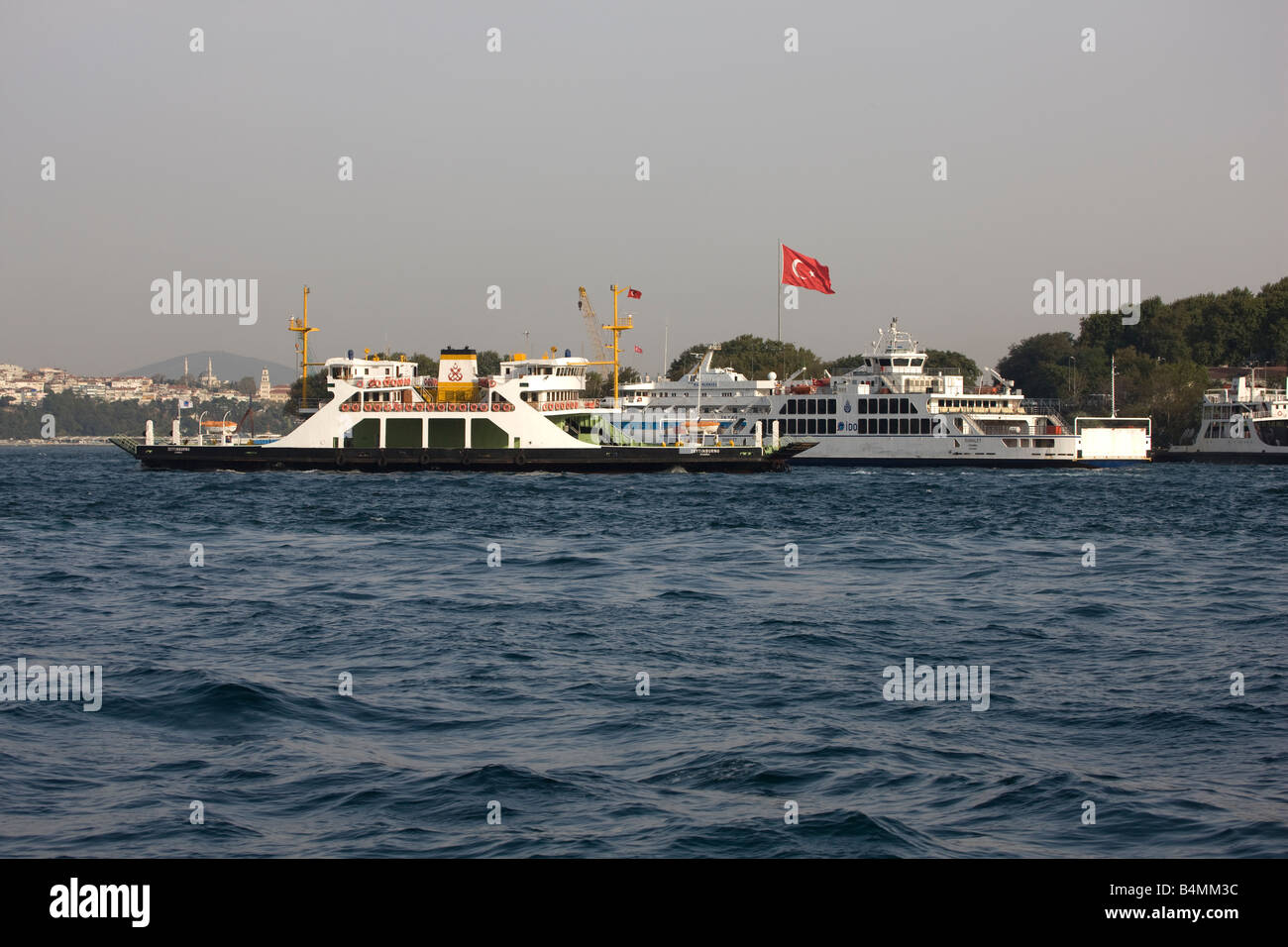 Car Ferries crossing Bosphorus Istanbul Turkey Stock Photo - Alamy
