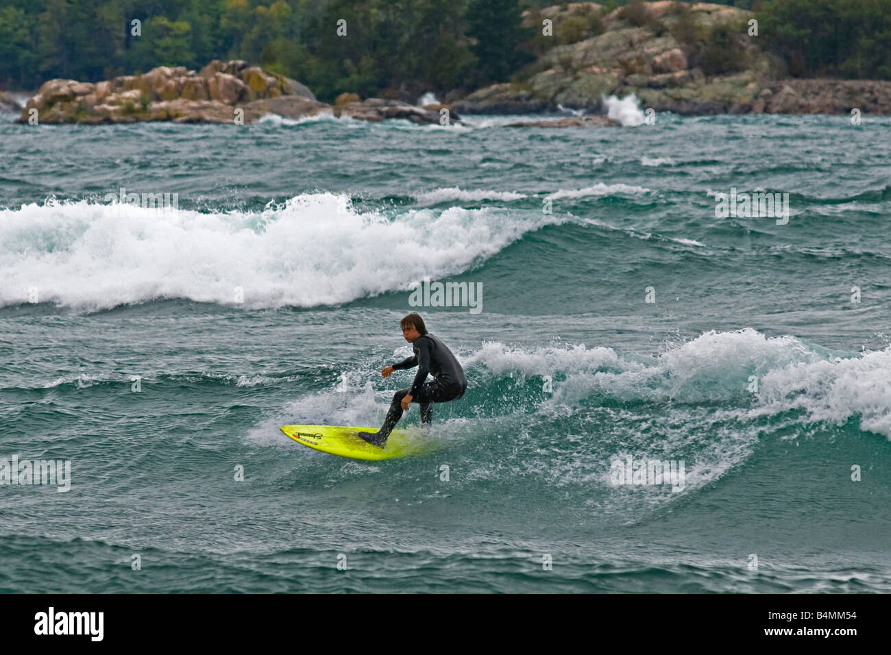 Surfing Lake Michigan