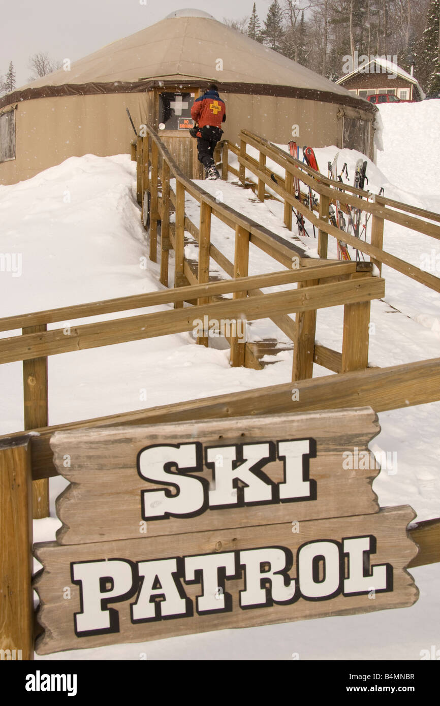The Ski Patrol yurt at Mount Bohemia ski resort in Michigans Upper ...