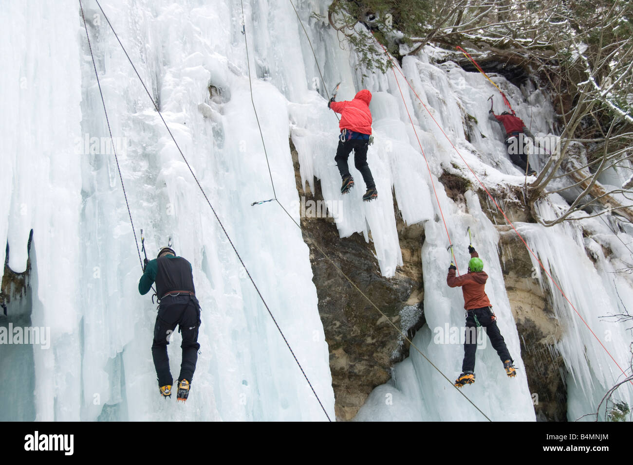 Ice climbing during Michigan Ice Fest at Pictured Rocks National ...