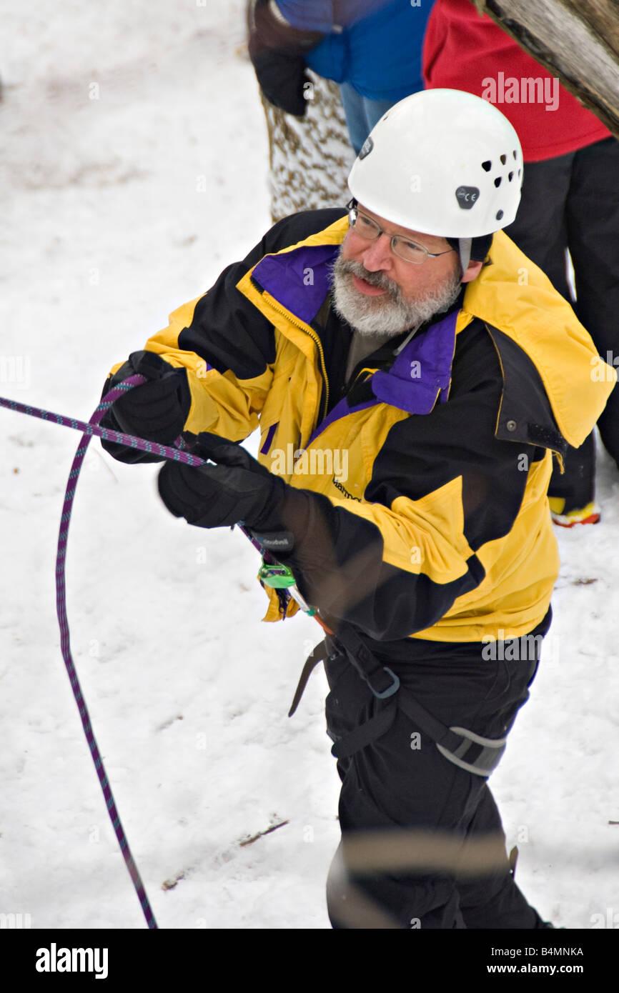Ice climbing during Michigan Ice Fest at Pictured Rocks National ...