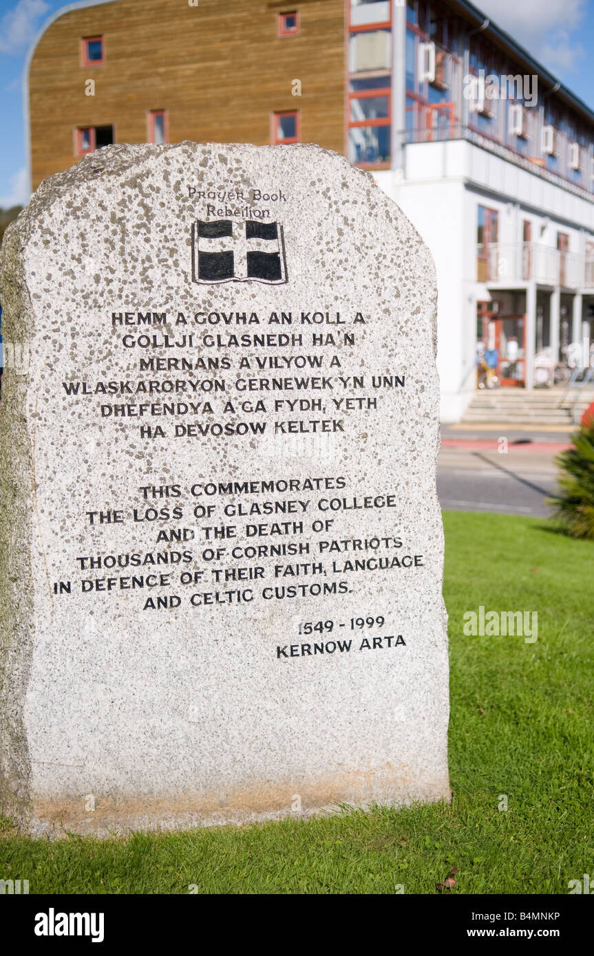 Glasney College Memorial Stone, Penryn, Cornwall, UK Stock Photo - Alamy