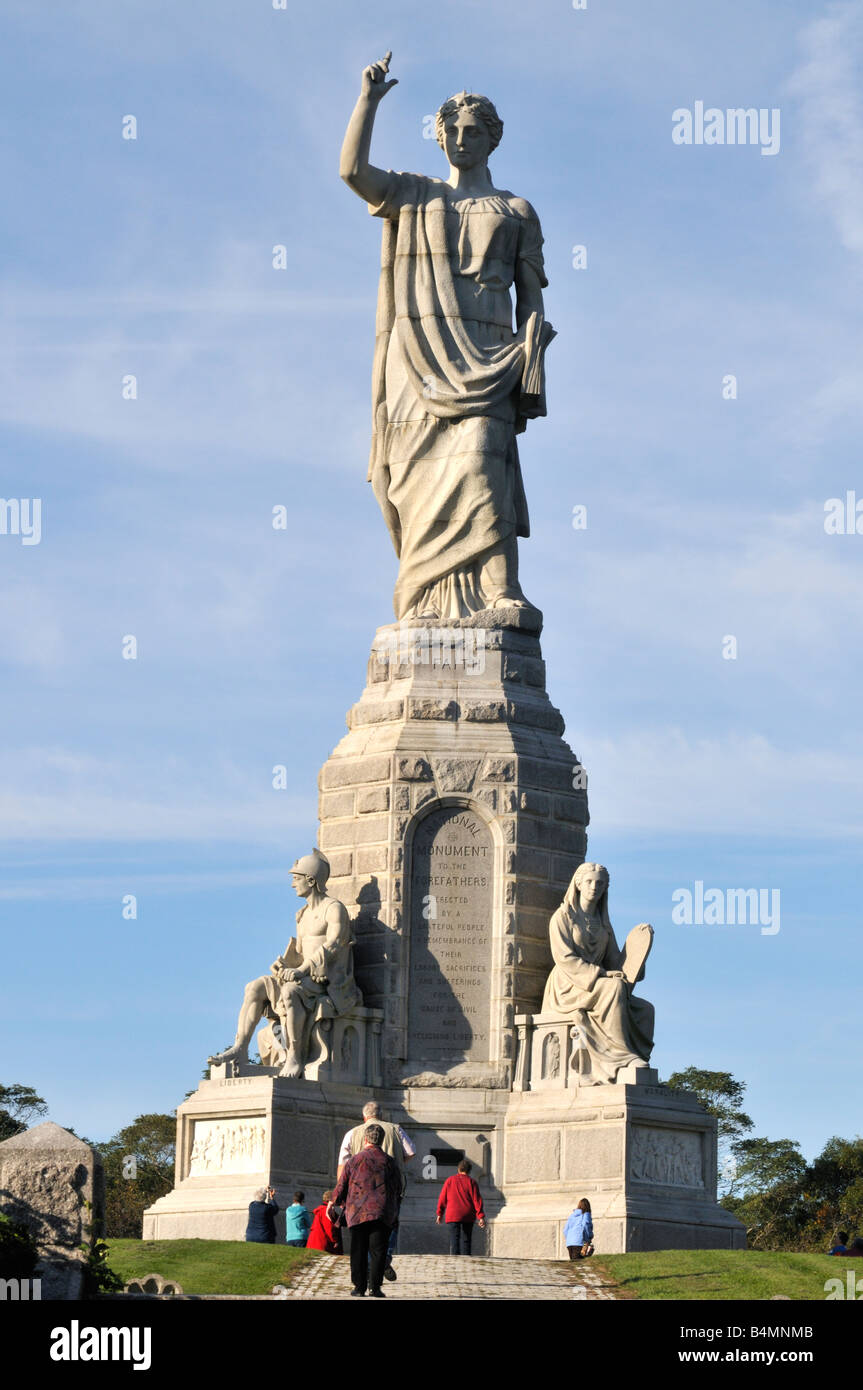 National Monument to the Forefathers erected in 1859 in honor of the ...