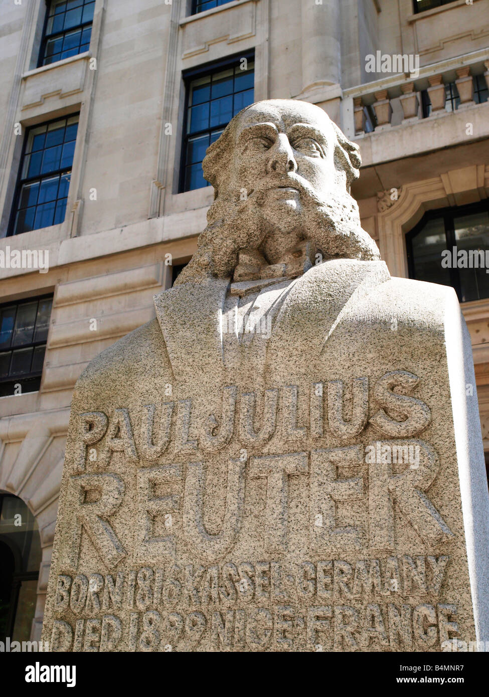 Statue of Paul Julius Reuter Near the Royal Exchange. Reuter founded ...