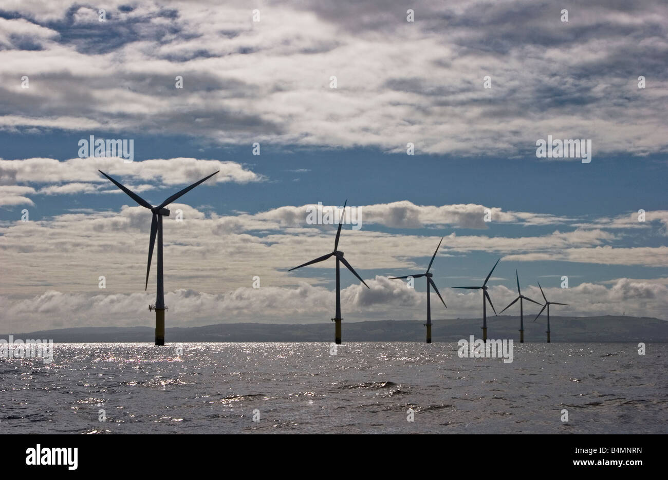 North Hoyle Offshore Wind Farm, off coast of North Wales producing ...