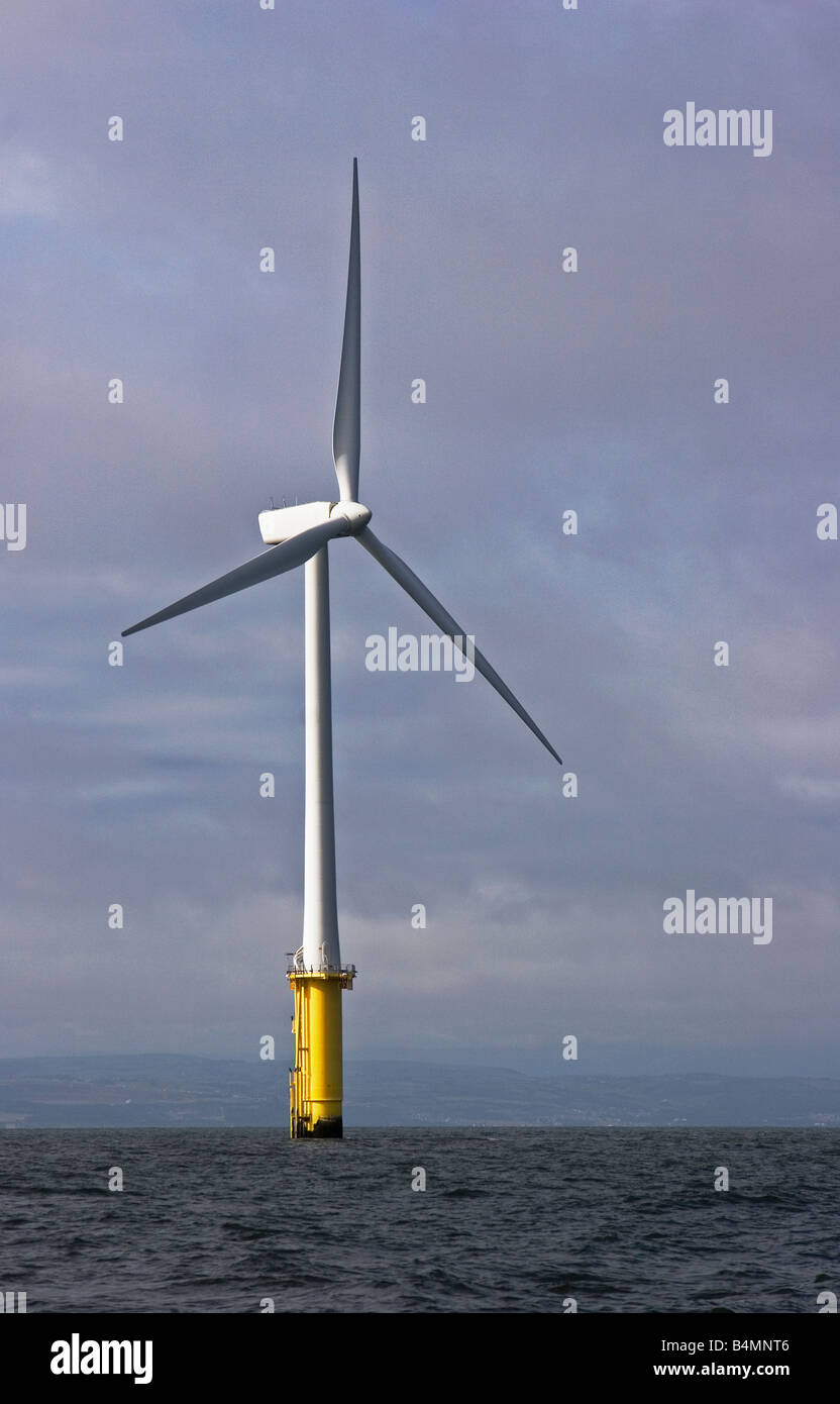 North Hoyle Offshore Wind Farm, off coast of North Wales producing ...