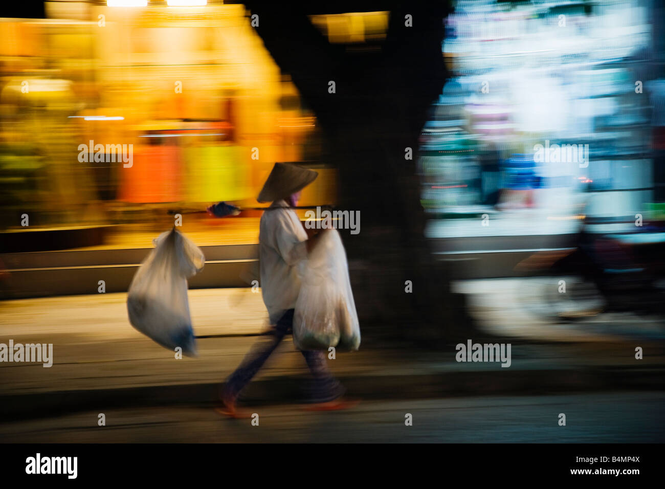 Night street scene; Hue, Vietnam Stock Photo - Alamy