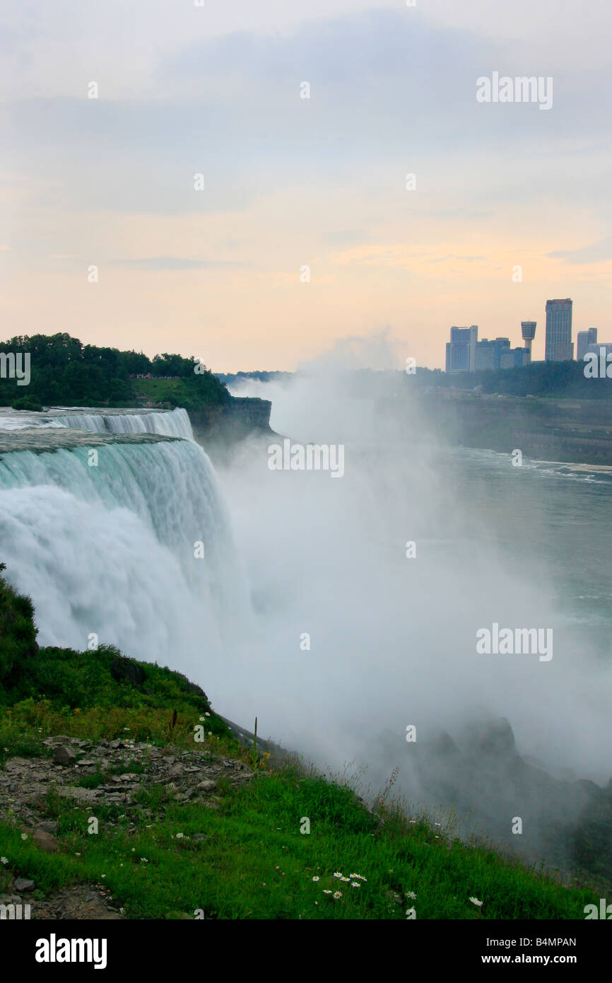 Edge of Niagara river falls American side NY in USA waterfall Summer ...