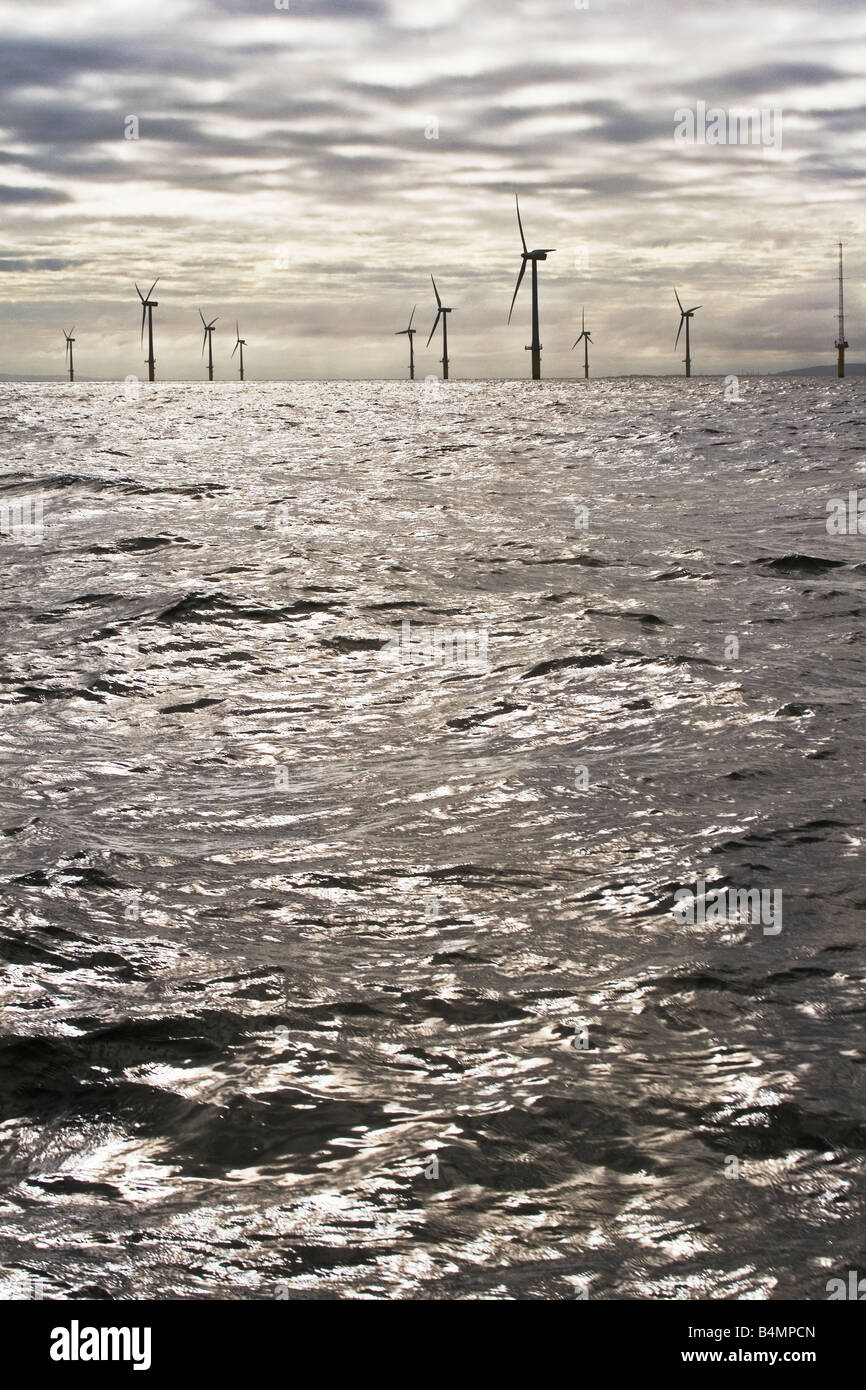 North Hoyle Offshore Wind Farm, off coast of North Wales producing ...