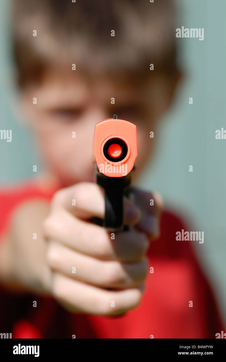 boy with a toy gun Stock Photo - Alamy