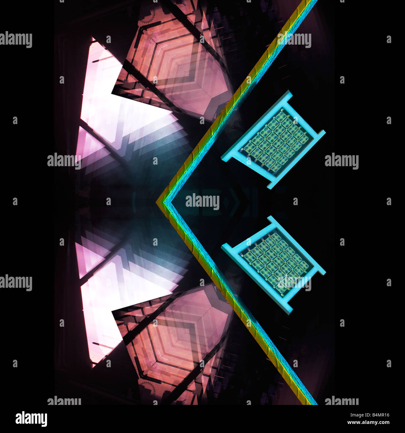 Composite conceptual view showing motherboard and the creation of solid ...