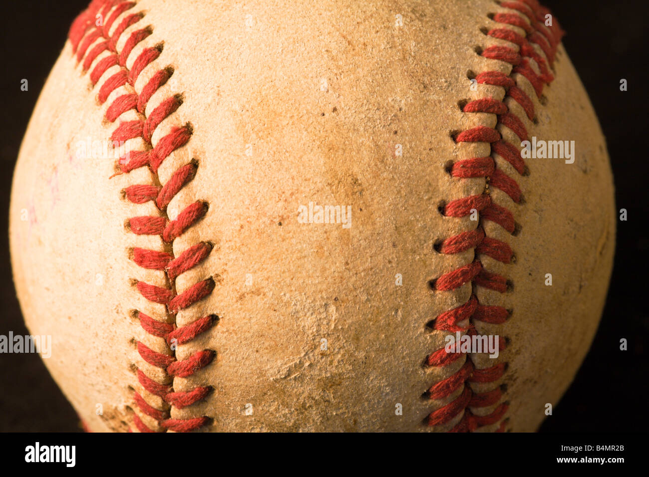 Close up of baseball showing red stitching Stock Photo - Alamy