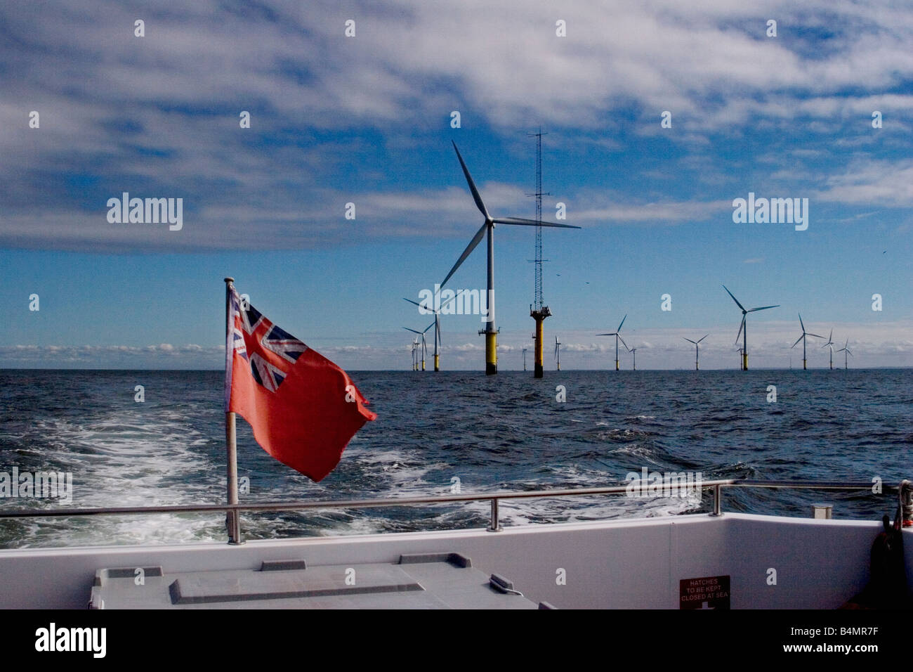 North Hoyle Offshore Wind Farm, off coast of North Wales producing ...