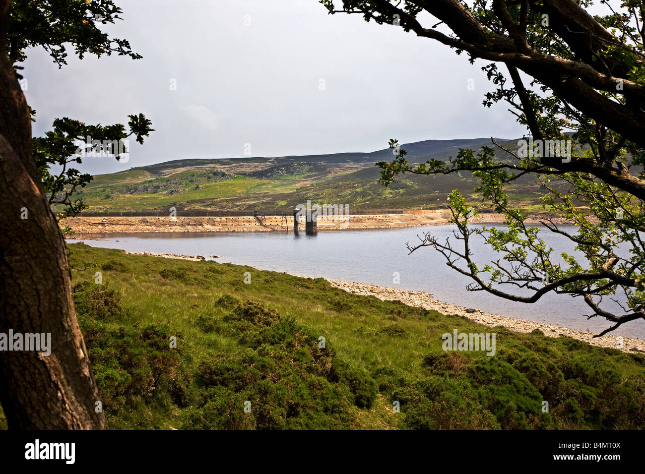 Llyn Cowlyd reservoir and dam, part of the nearby Dolgarrog Hydro site ...