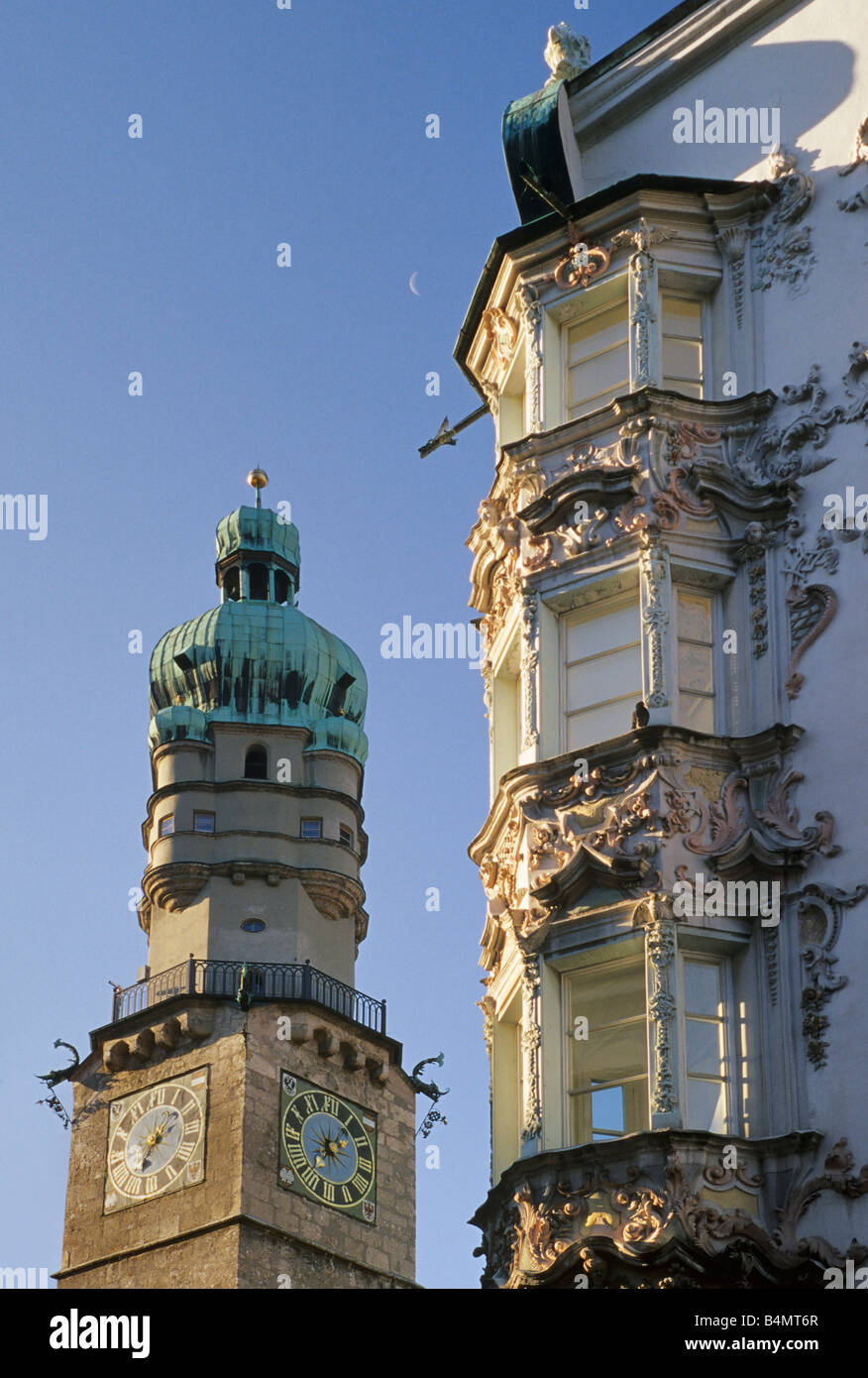 Stadtturm City Tower and Hoelblinghaus in Innsbruck Austria Stock Photo ...