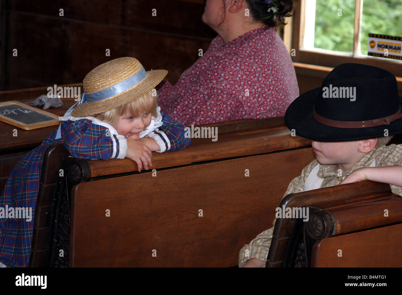 1860s school setting at a civil war encampment with the two children in ...
