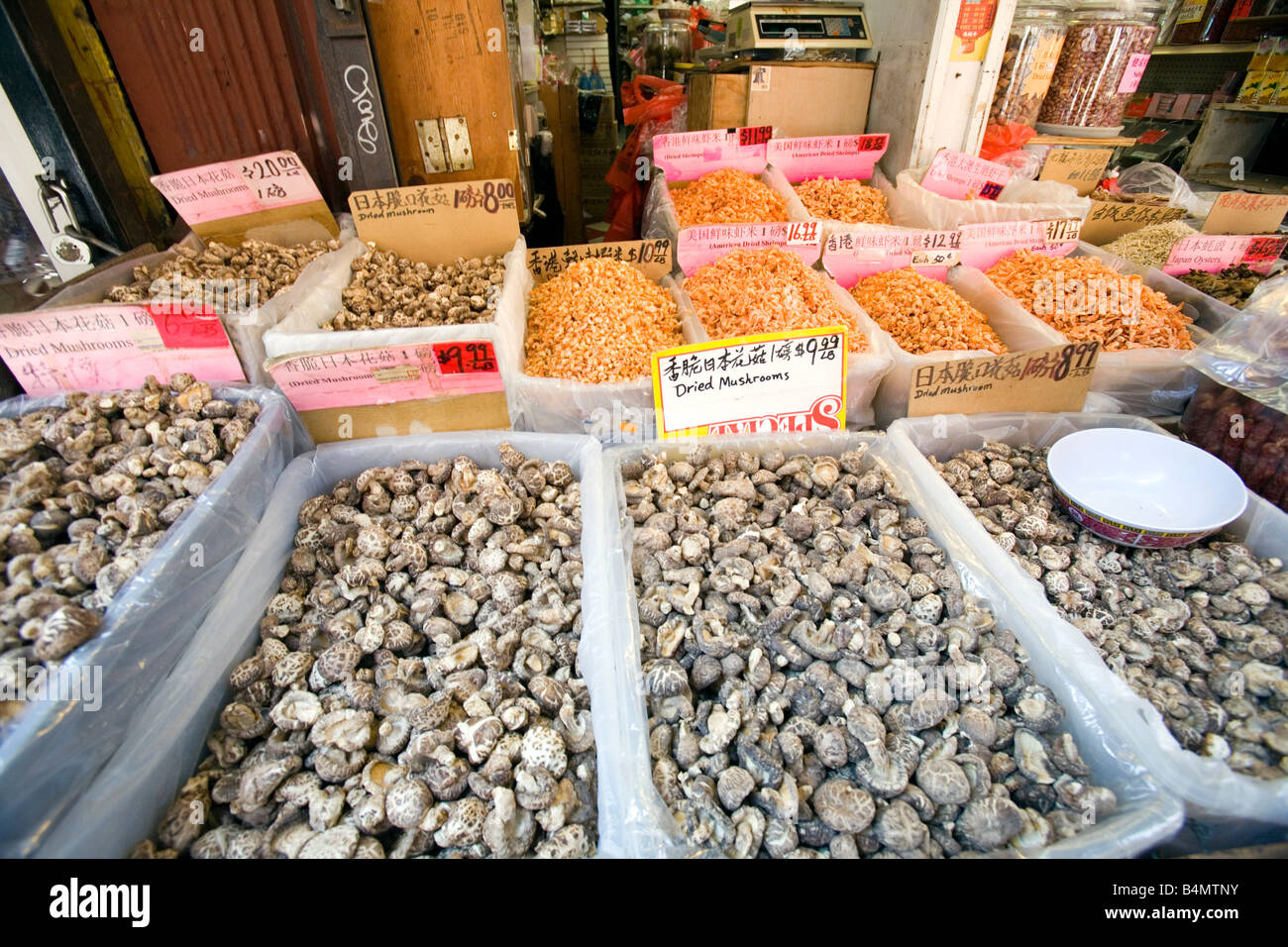 Chinese food products displayed outside a grocery store in Chinatown in ...