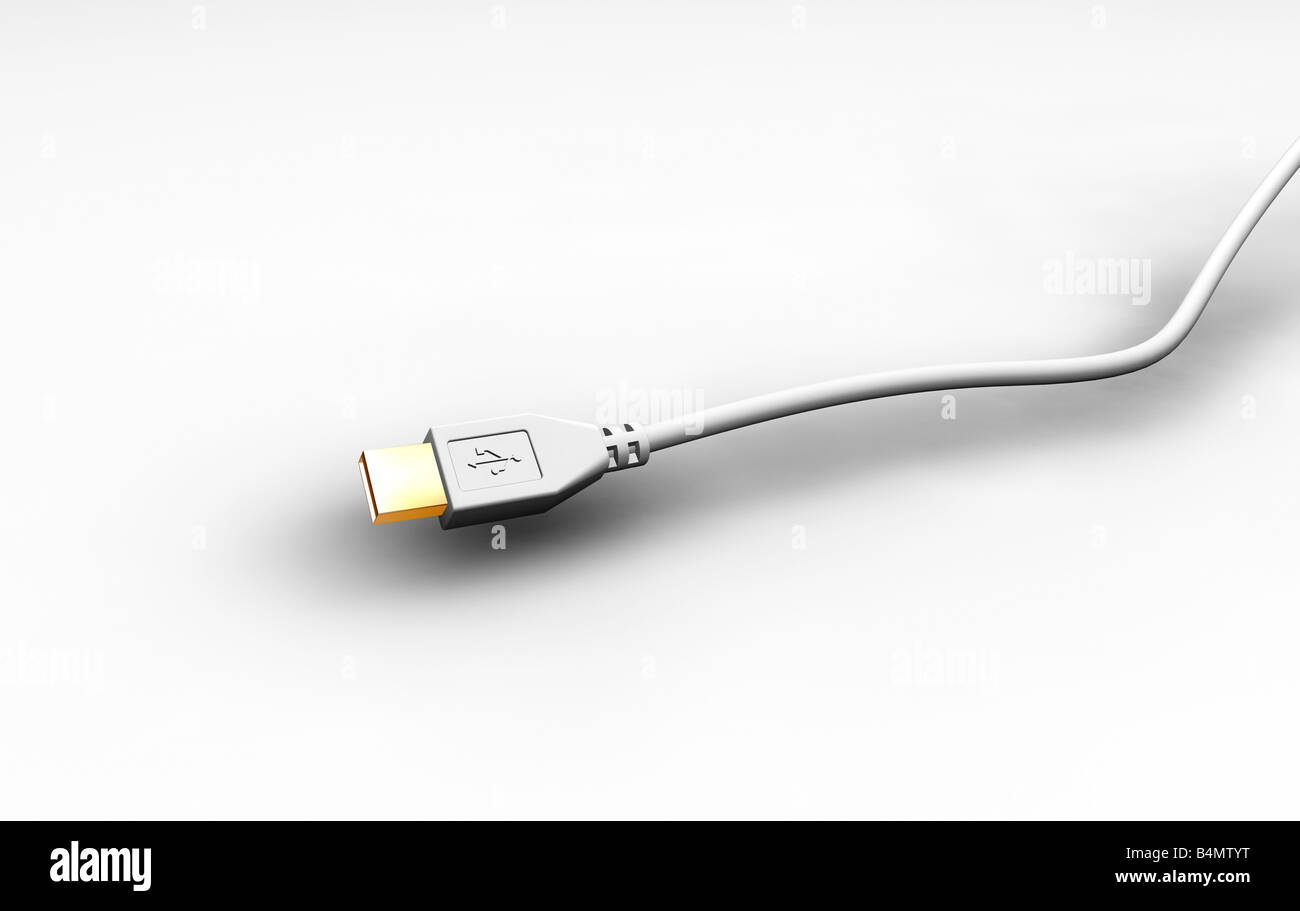 3D render of a usb cable Stock Photo - Alamy