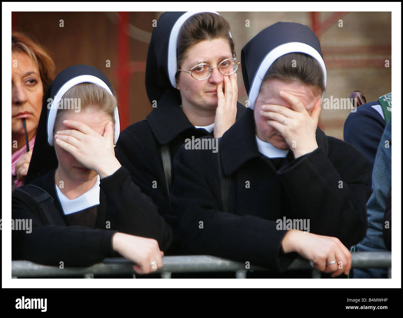 Pope John Paul II Death Nuns weep as the body of Pope John Paul IIis ...