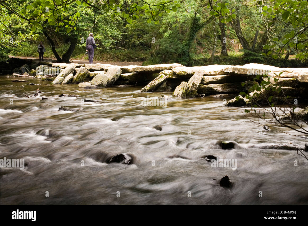 Tarr Steps pack horse bridge near Dulverton Exmoor National Park North ...