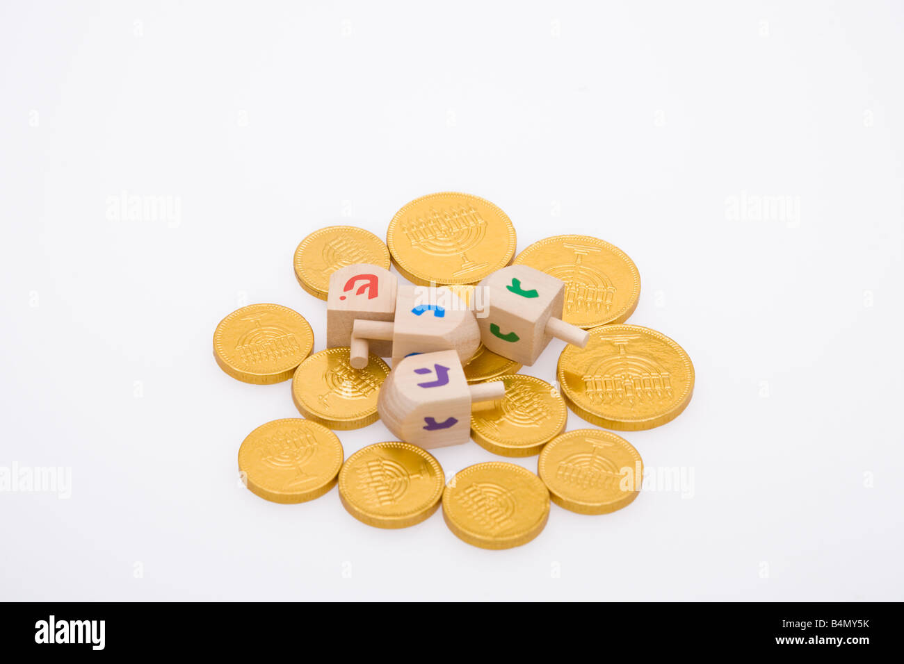 Gelt And Dreidel Cartoon