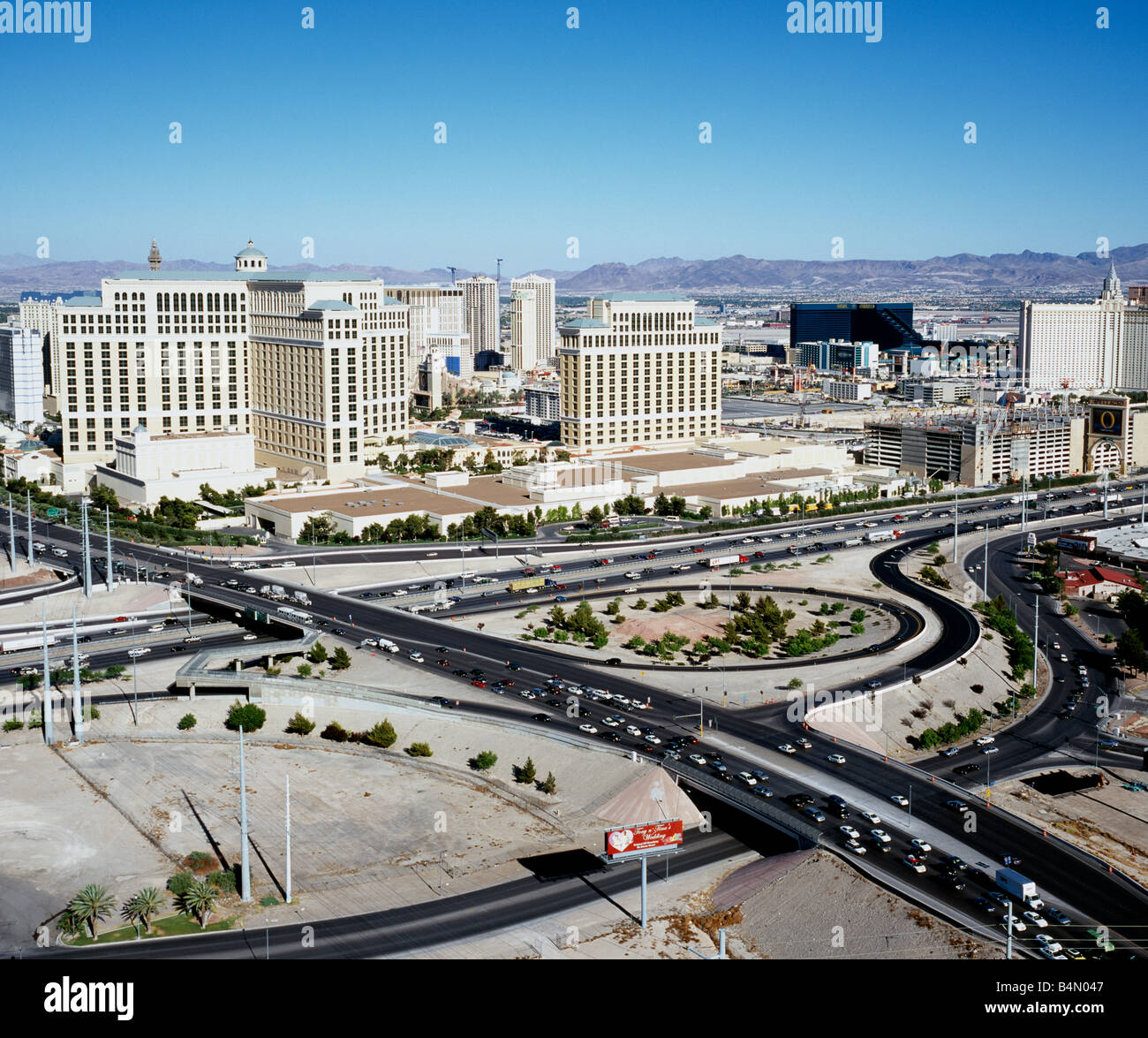 High angle view of Paradise Road Interchange and the I 15 looking South ...