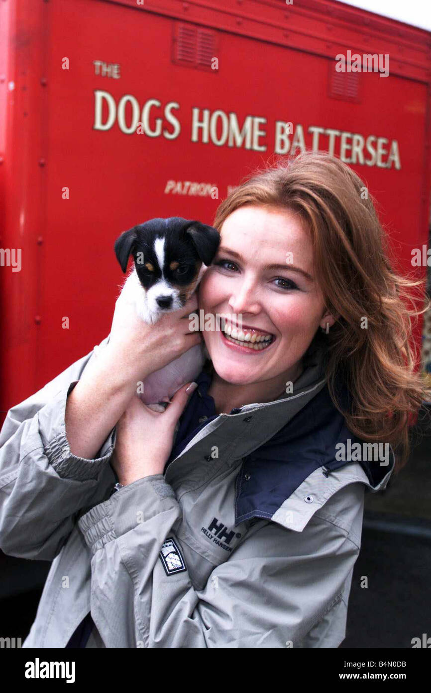 Shauna Lowry TV Presenter October 1999 with dog one of many at ...