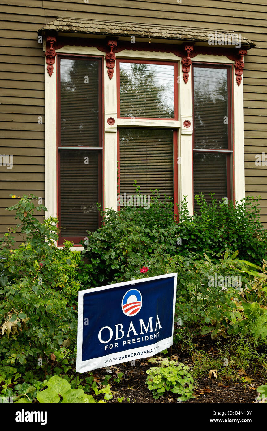 Barack Obama for President Political Sign in Front Garden of Home ...