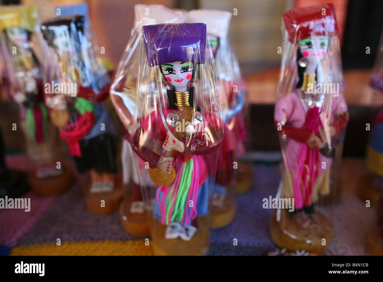 Longneck replica dolls for sale at a shop for tourists Approximately ...