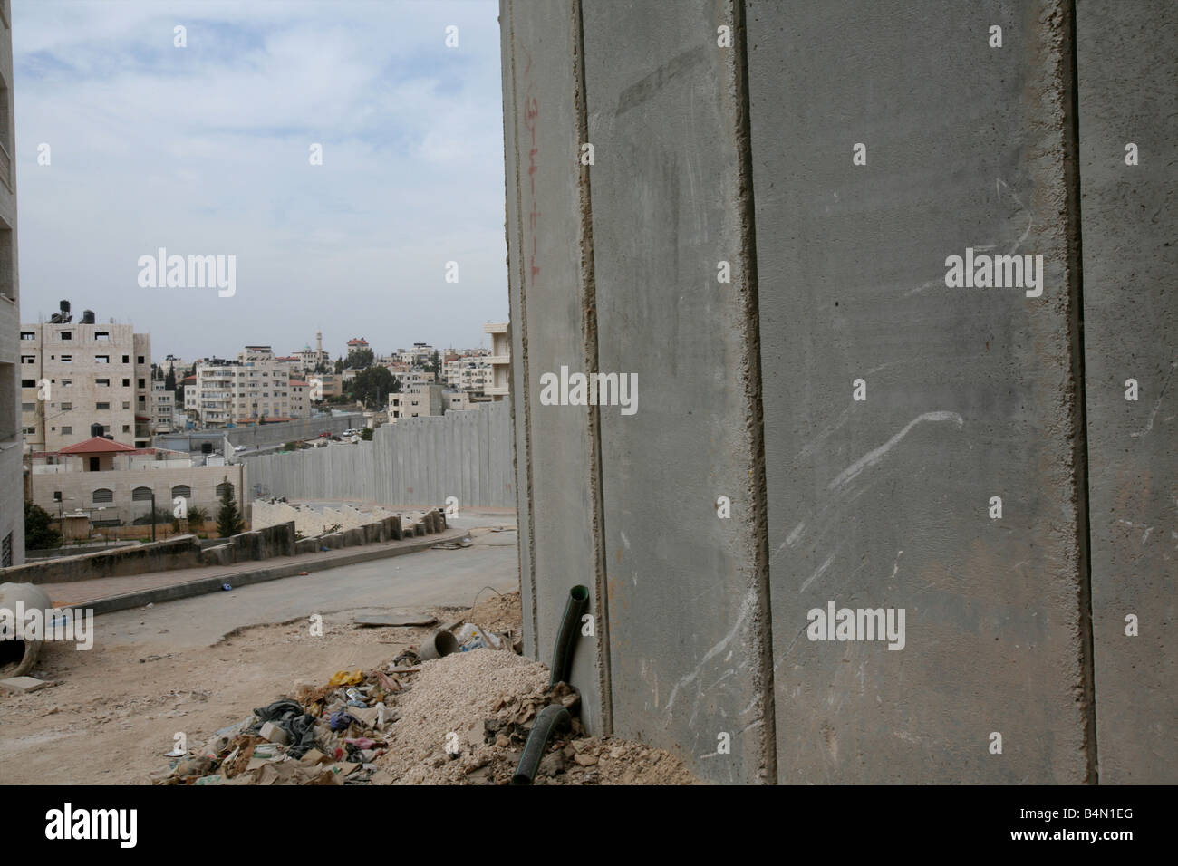 Israel is building a wall around the west bank territories blocking ...