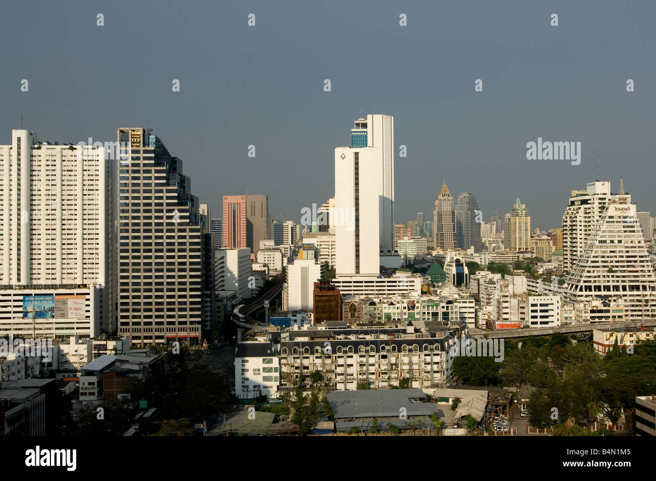 Hi Rising Buildings of Silom and Bangrak District Looking East Late ...